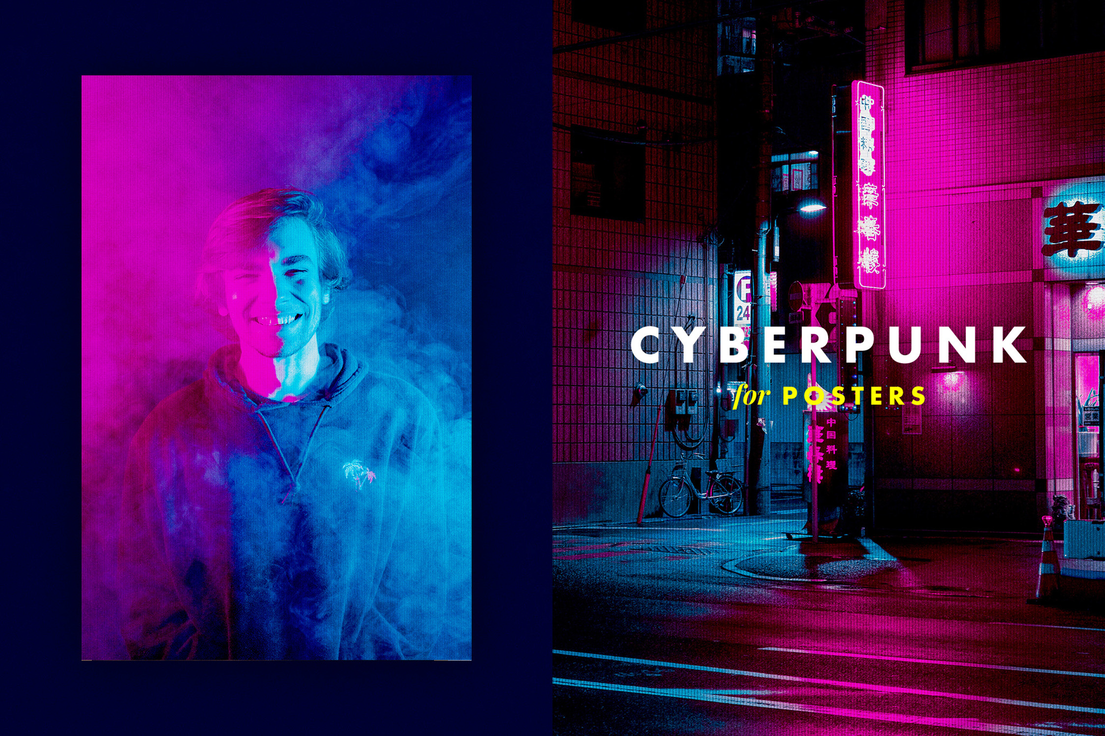 Cyberpunk Photo Effect for Posters