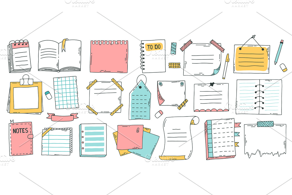 Doodle paper sheet. Hand drawn, a Graphic by winwin.art