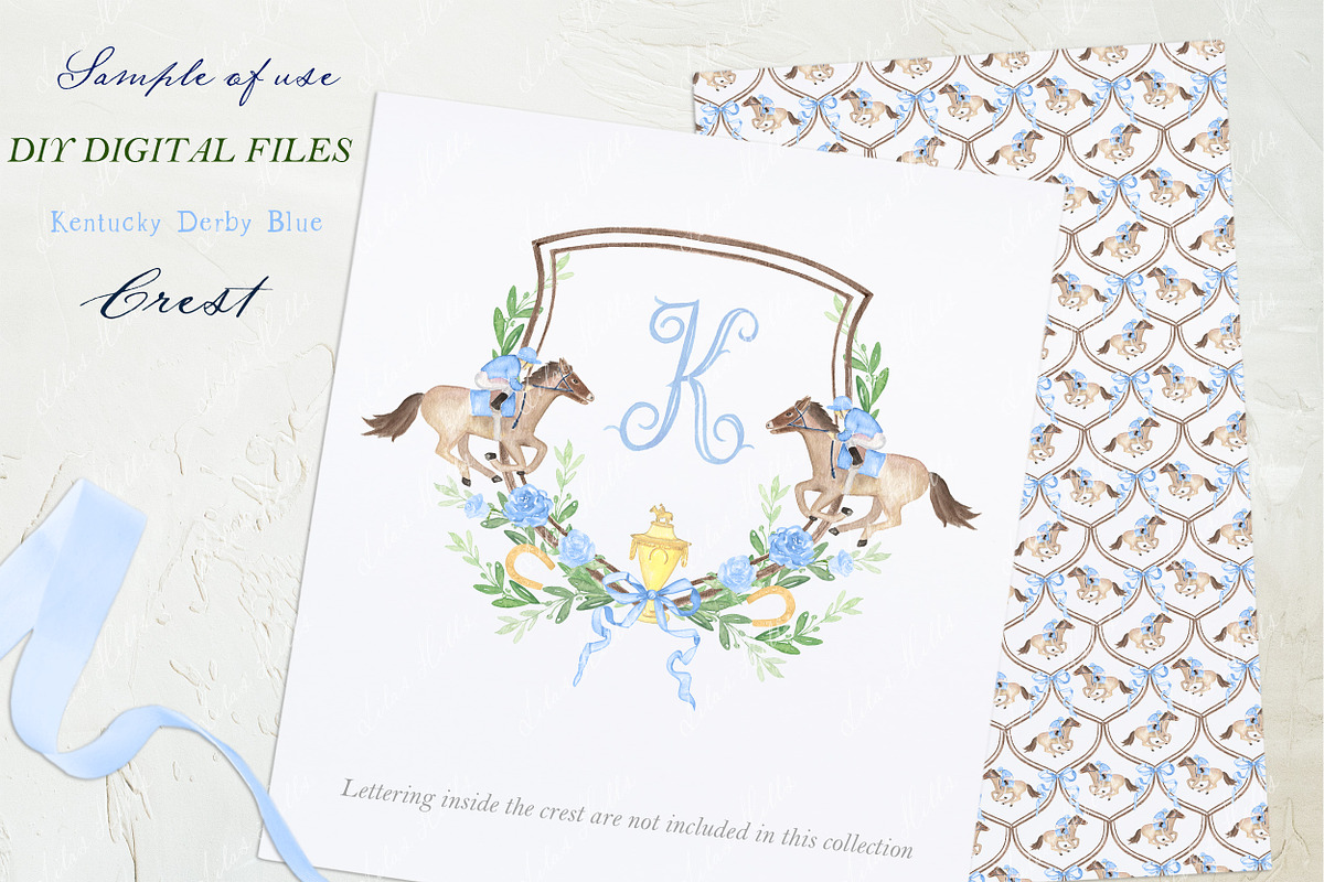 Kentucky Derby Blue Family Crest DIY, a Graphic by LABFcreations