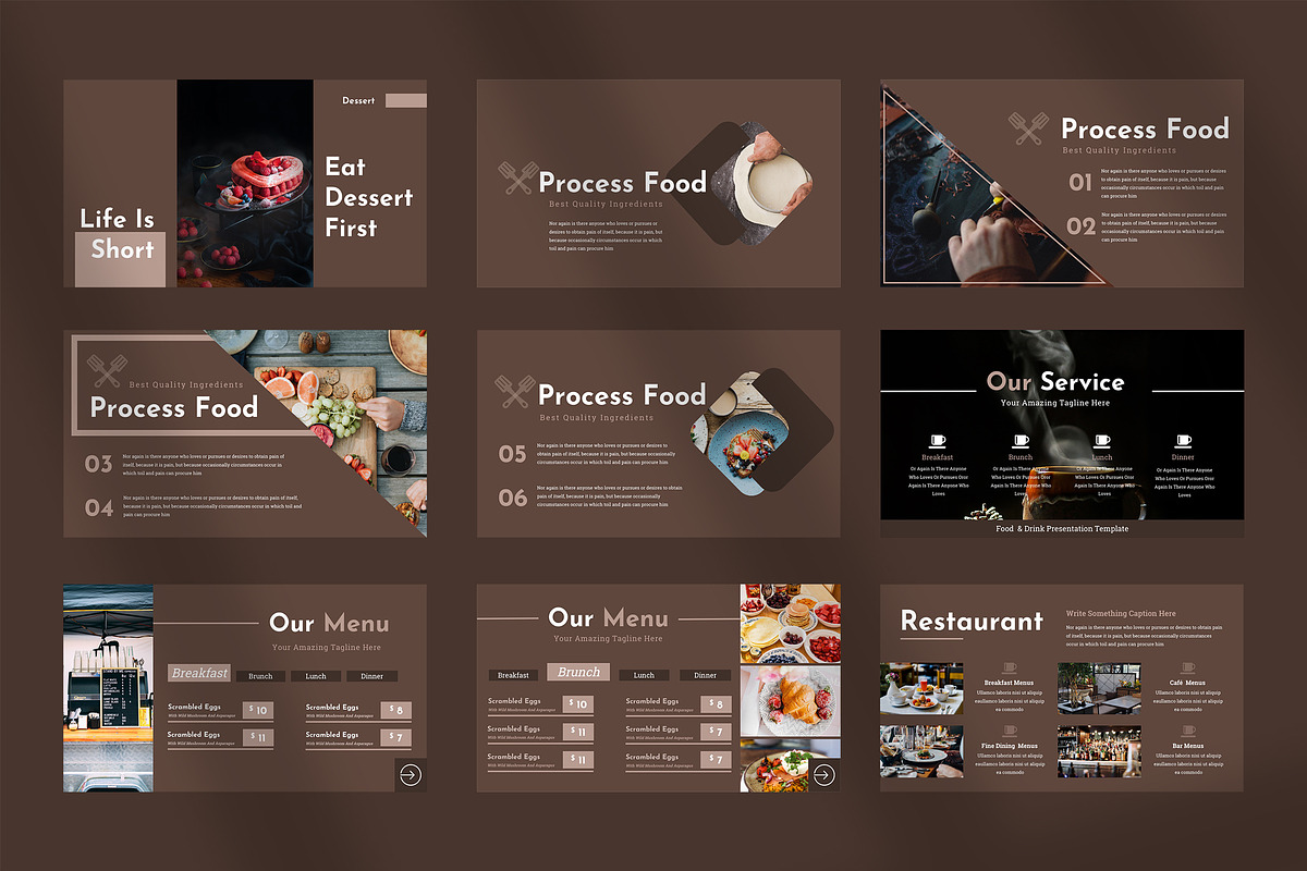 Desserts - Restaurant Powerpoint, a Presentation Template by TMint Creative