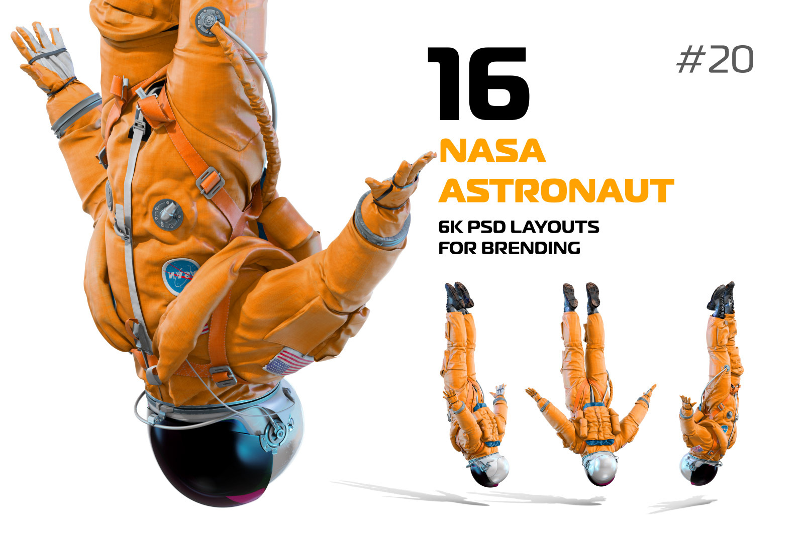 PSD Mockup 3D NASA Astronaut #20, a Product Mockup by ARKS ACADEMY