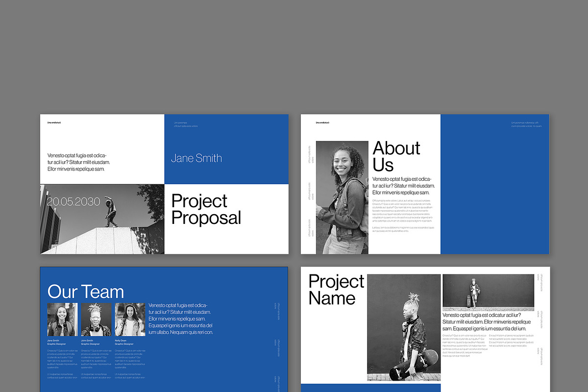 Minimal Blue Pitch Deck Layout, a Presentation Template by wavebreak