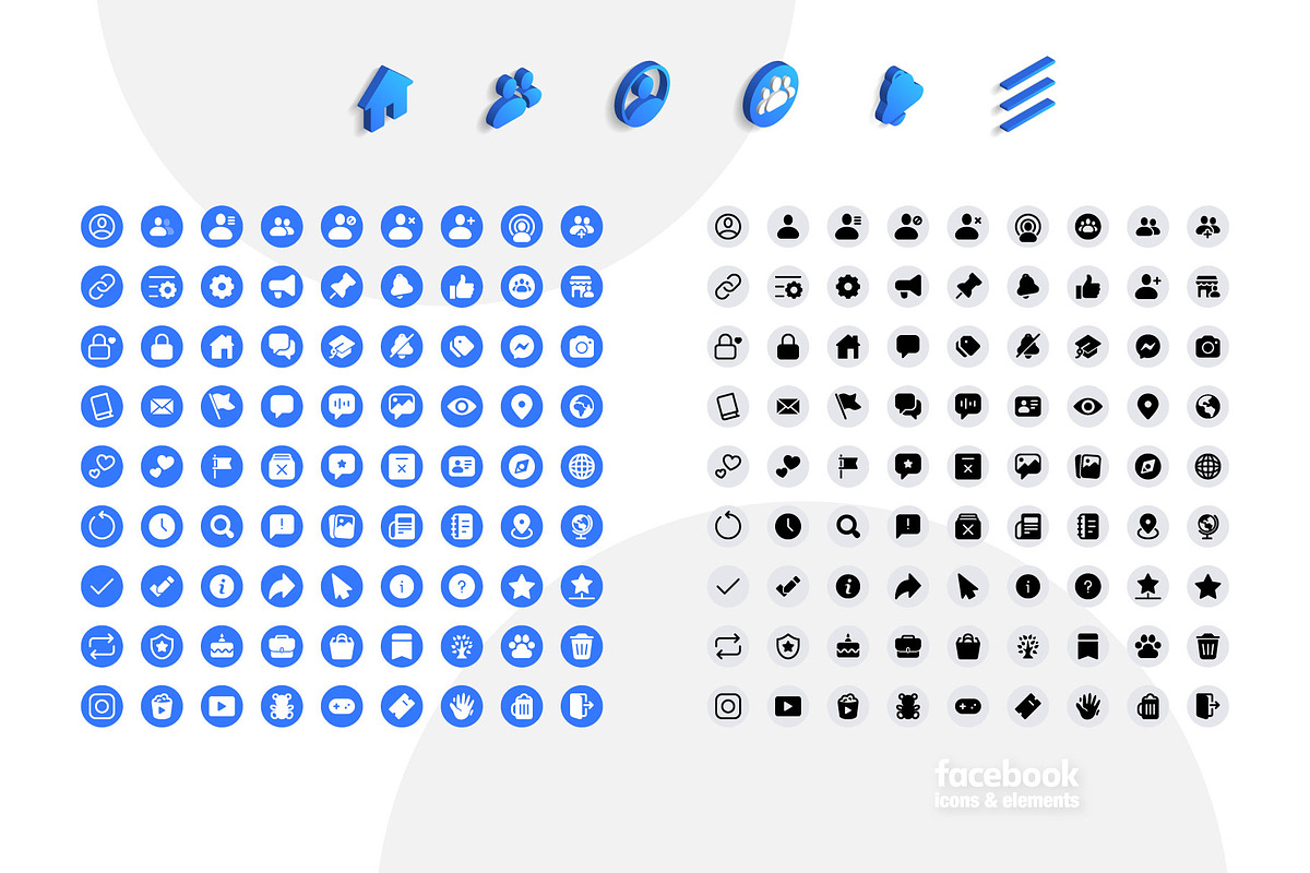 Facebook Icons Mockup