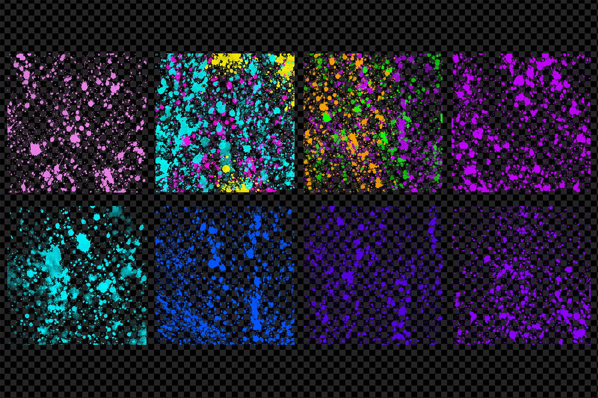 Neon Paint Splatter Overlays, a Texture Graphic by Digital Curio
