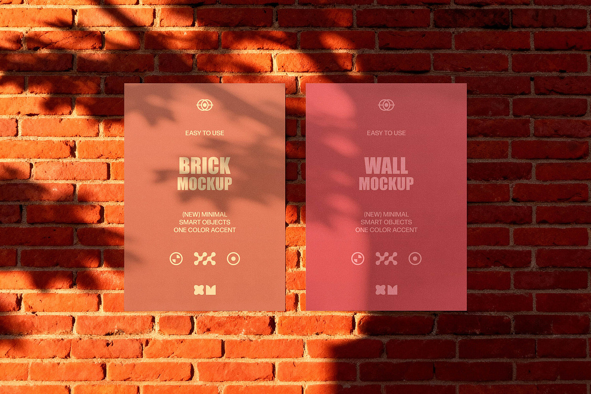 Brick Wall Posters Mockup, an Advertising Mockup by Design Squad