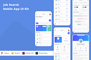 Job Search Mobile App UI Kit, an UI Kit Template by Betush
