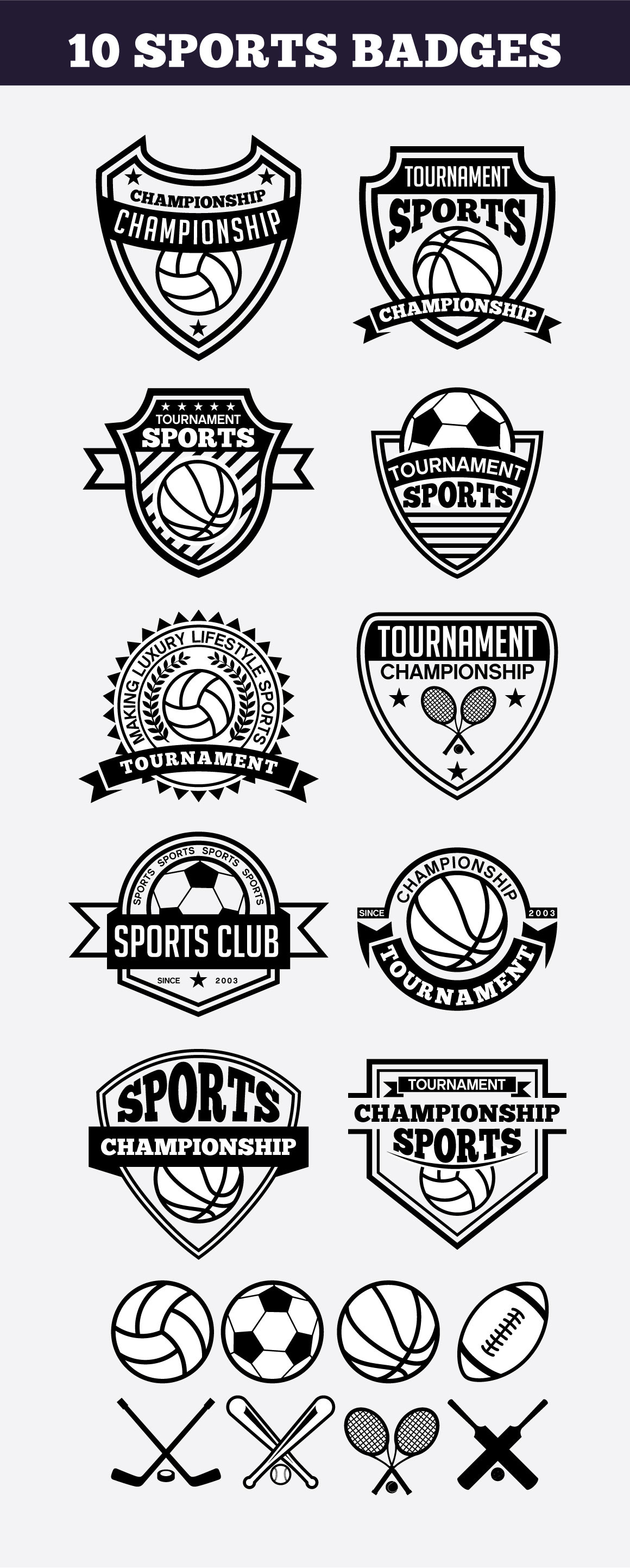 Sports Badges, a Branding & Logo Template by shazi