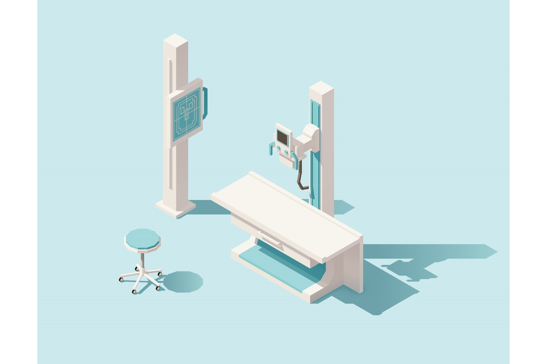 Vector isometric low poly x-ray machine, a Healthcare Illustration by ...