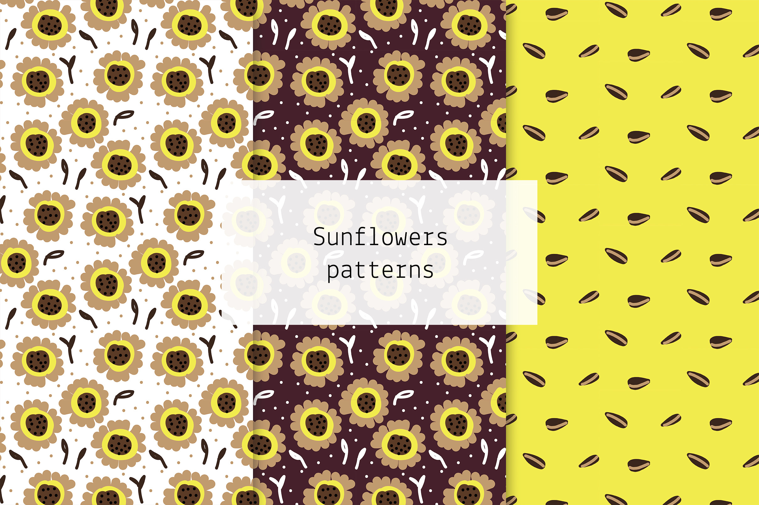 Sunflowers patterns, a Pattern Graphic by Profitrolya