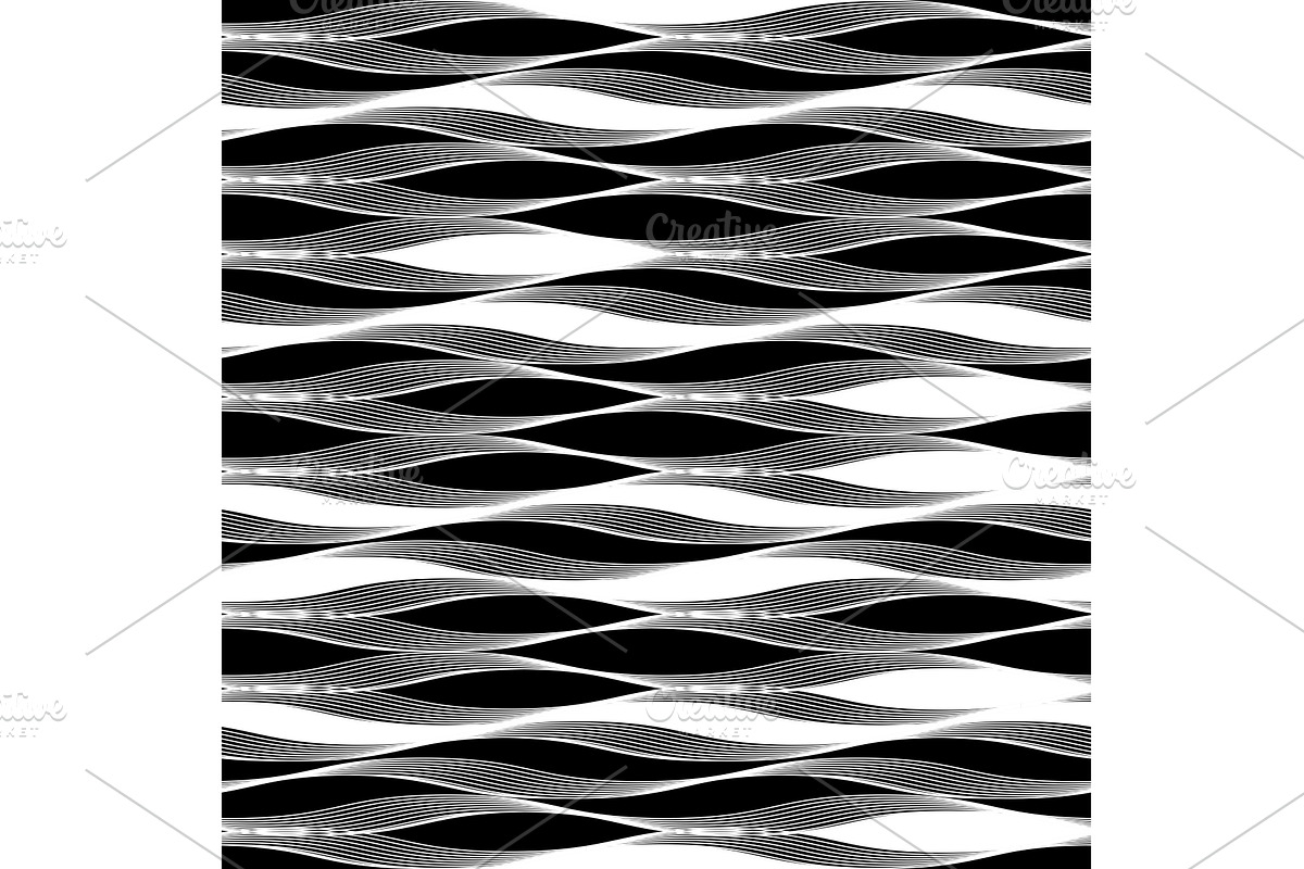 The geometric pattern with wavy, a Pattern Graphic by RODINA | Creative ...