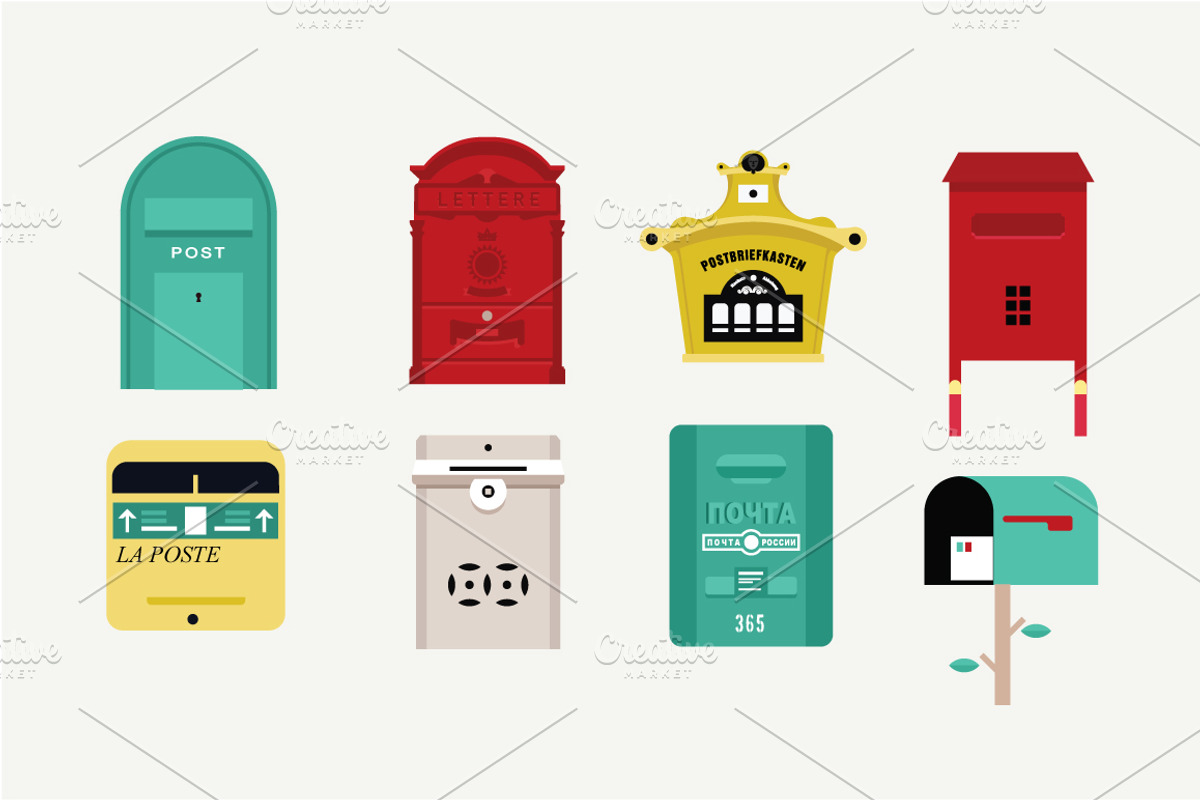 Vector mailboxes, a Graphic by vectorprro