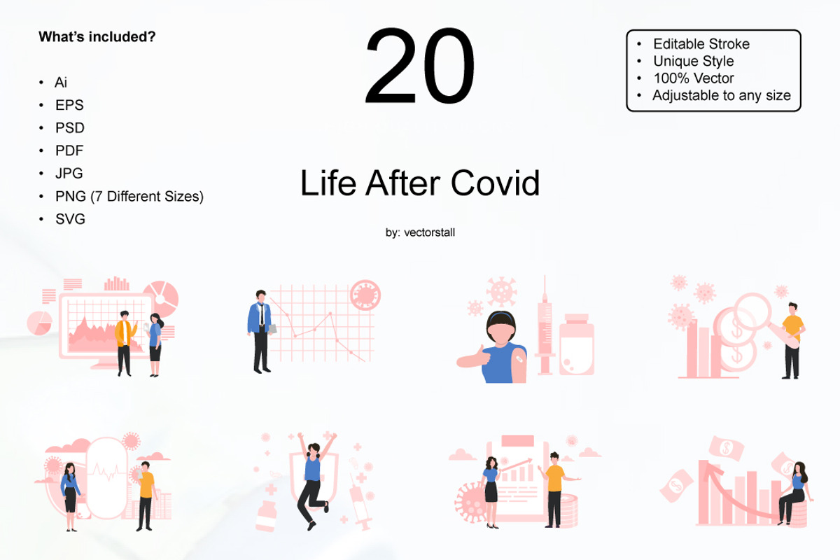 Life After Covid, a Healthcare Illustration by Vector Stall