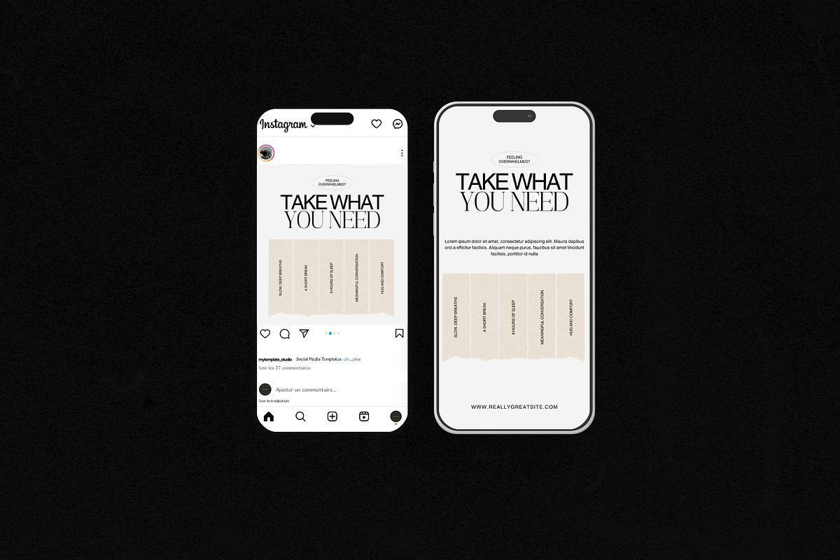 Instagram social media manager template