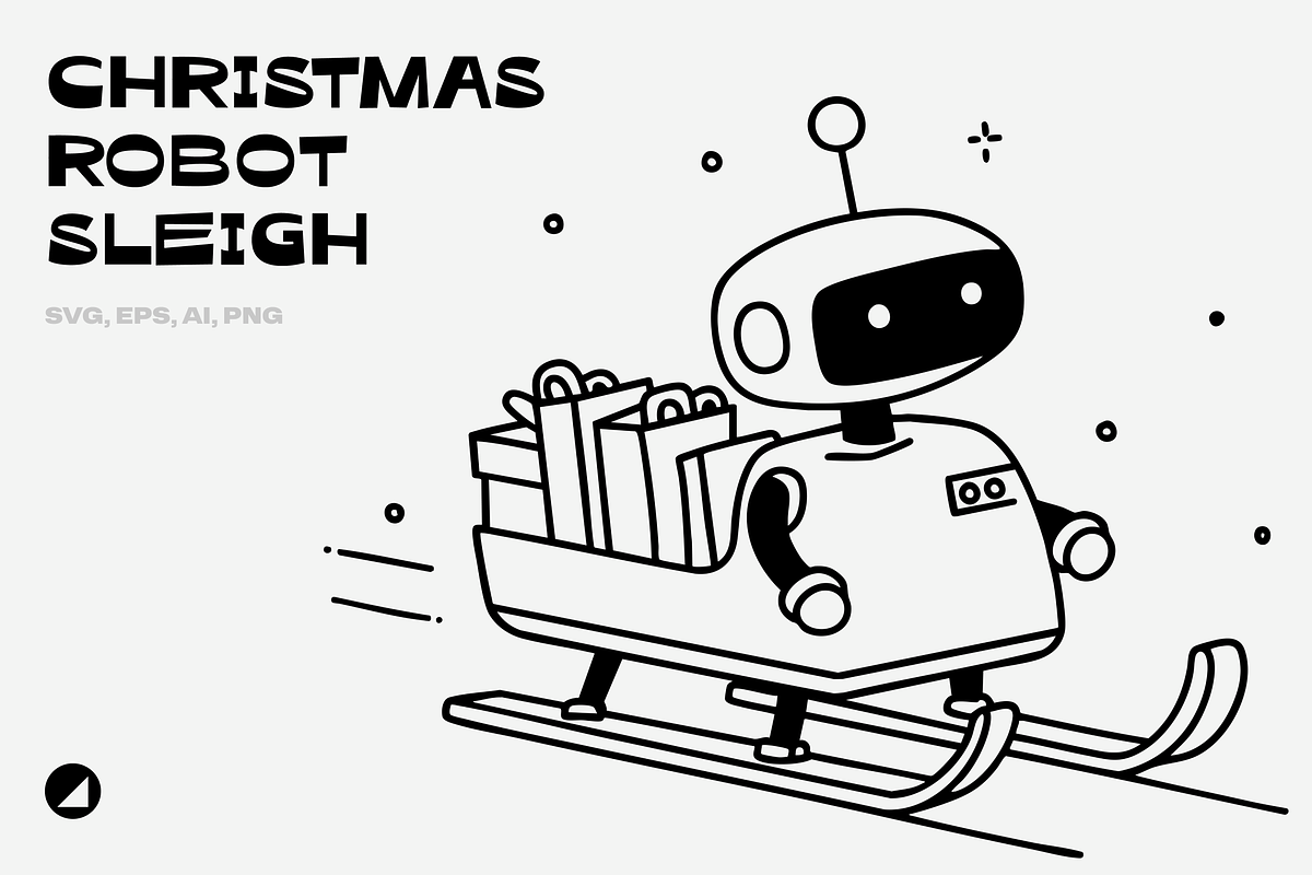 Christmas Robot Sleigh, an Illustration by EDT.Graphics