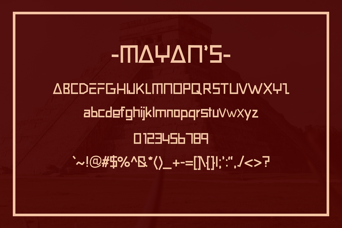 MAYAN'S PRIMITIVE FONT, a Symbol Font by zerologicstudio