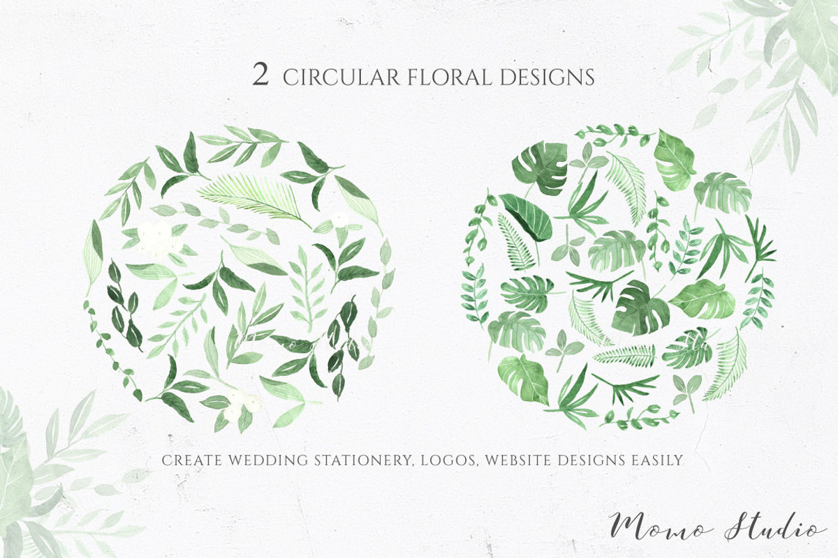 Botanica Watercolor Greenery Leaves, a Decorative Illustration by Momo ...