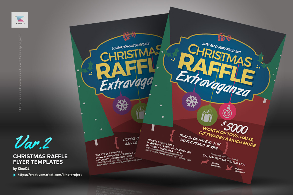 Christmas Raffle Flyer Templates, a Flyer Template by kinzi21