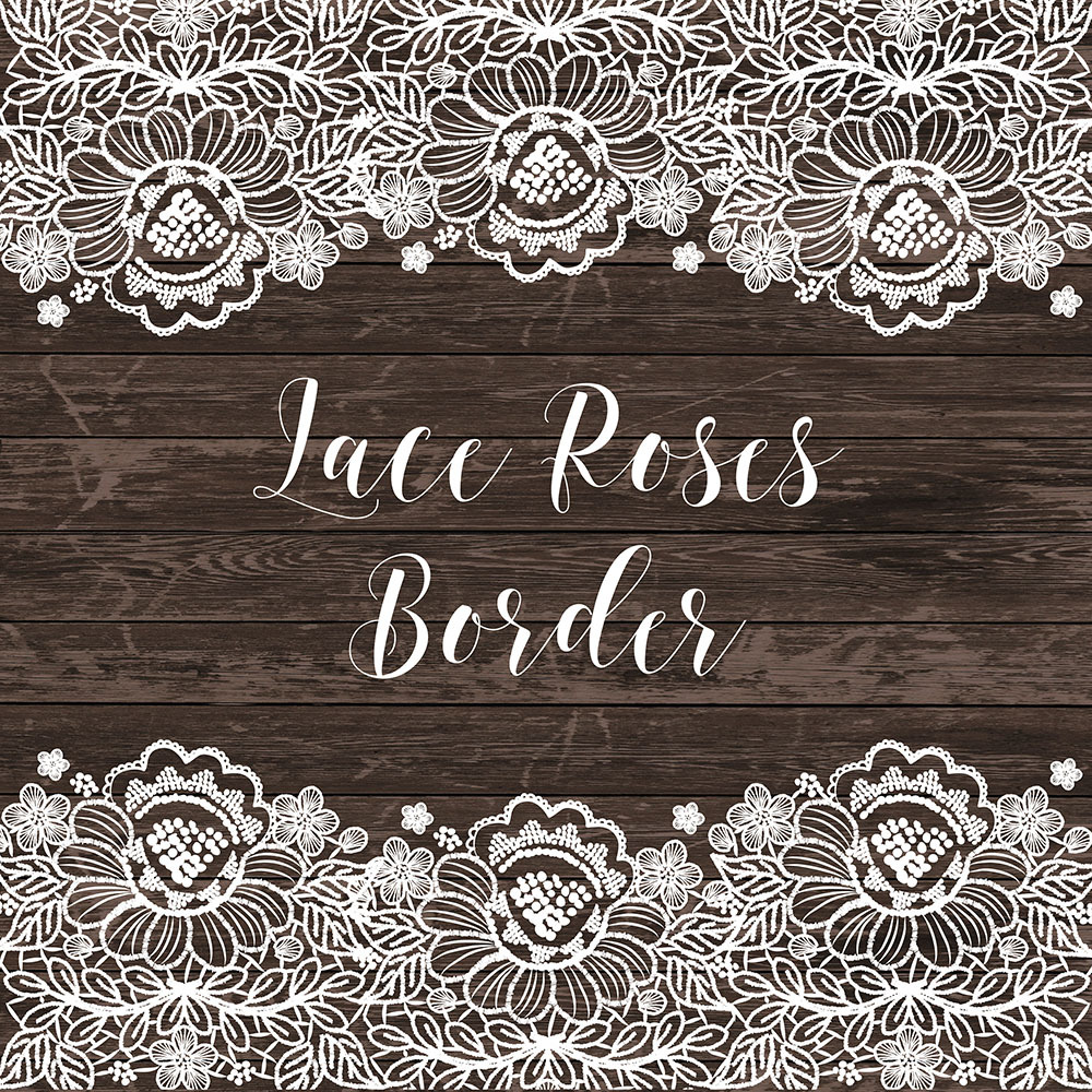 Vector Lace border roses, an Illustration by designloverstudio
