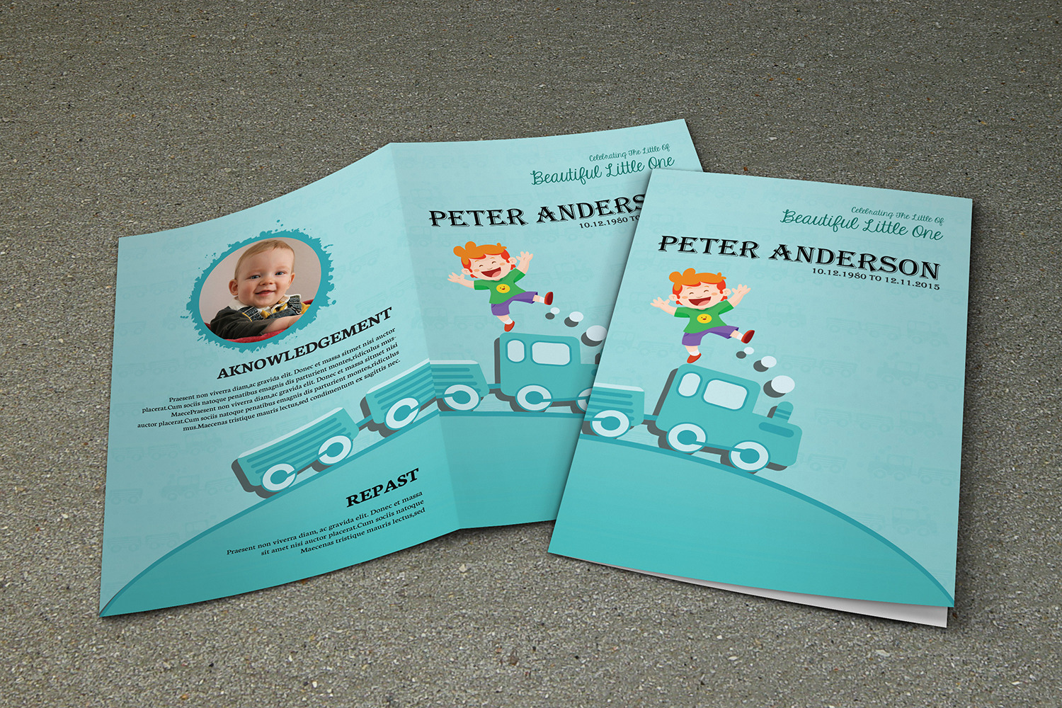 Child Funeral Program Template-V318, a Brochure Template by Template Shop