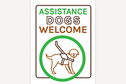 Guide dogs welcome sign, an Animal Illustration by Anna's Shop