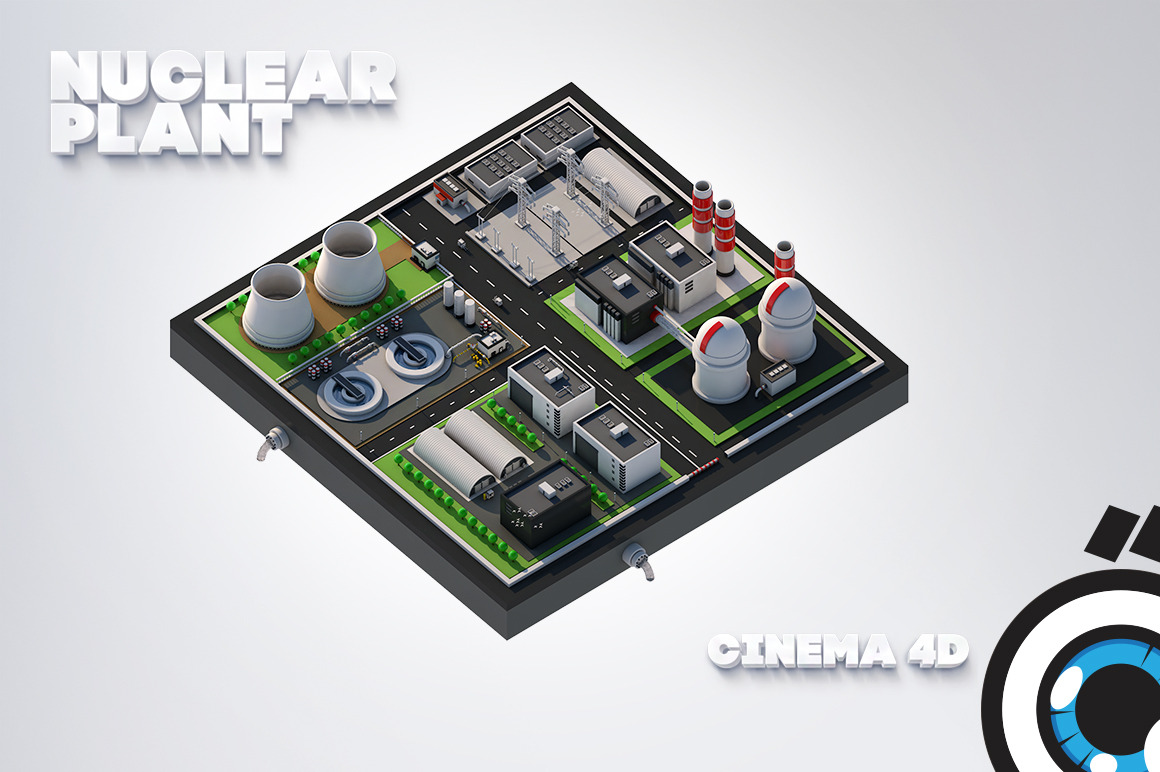 Nuclear plant station, an Architecture 3D Model by Graphicshop