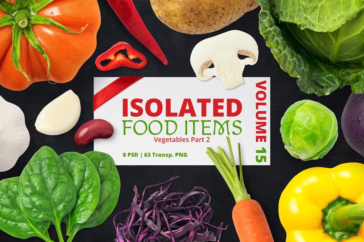 Isolated Food Items Vol.15, a Product Mockup by pixaroma