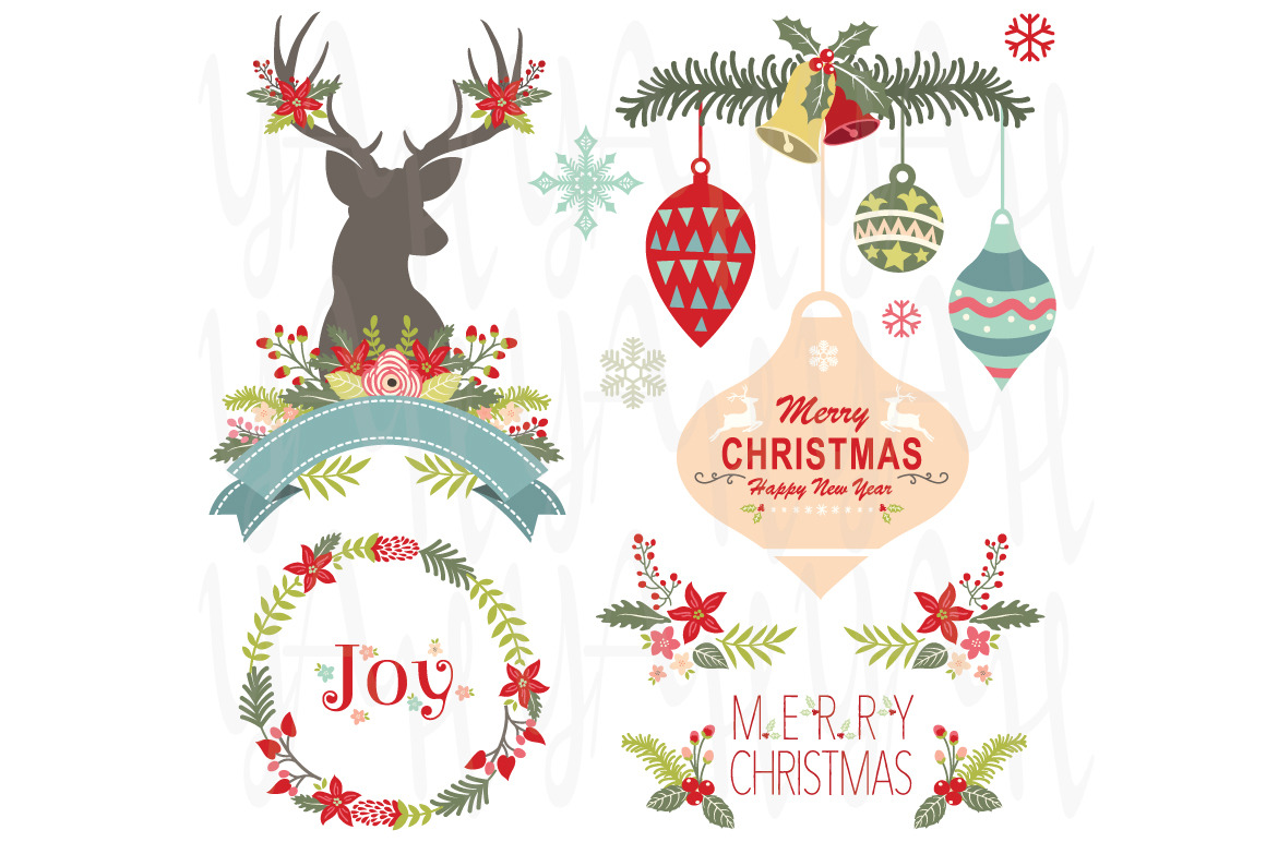 Christmas Clip Art Set, an Illustration by YenzArtHaut