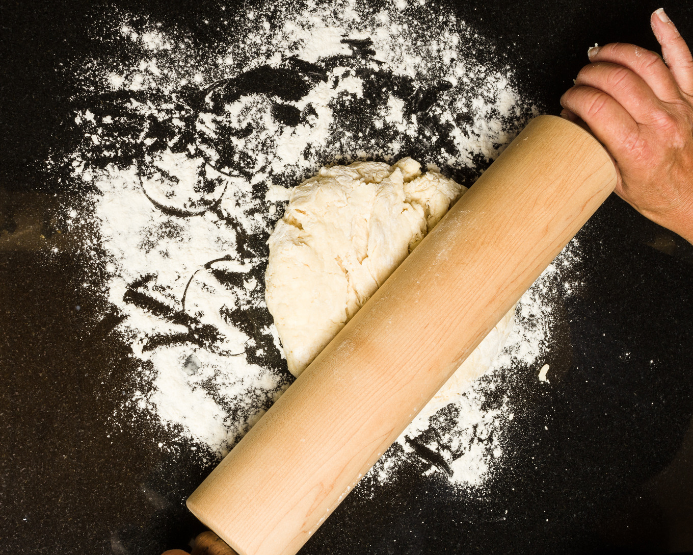 Baker rolling dough, a Food & Drink Photo by Zigzag Mountain Art