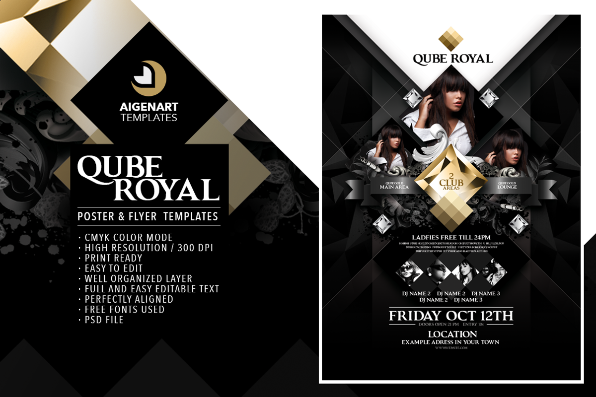 Qube Royal, a Flyer Template by aigenart