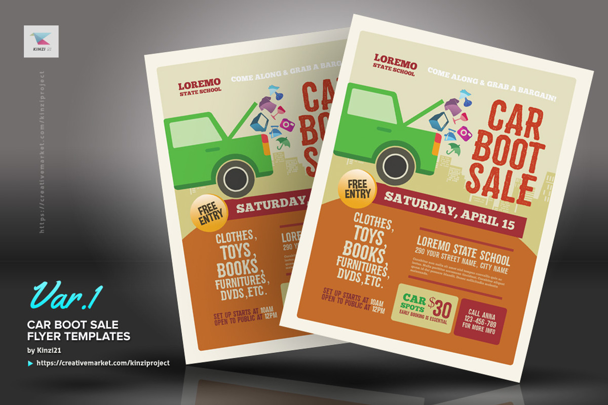 Car Boot Sale Flyer Templates, a Flyer Template by kinzi21