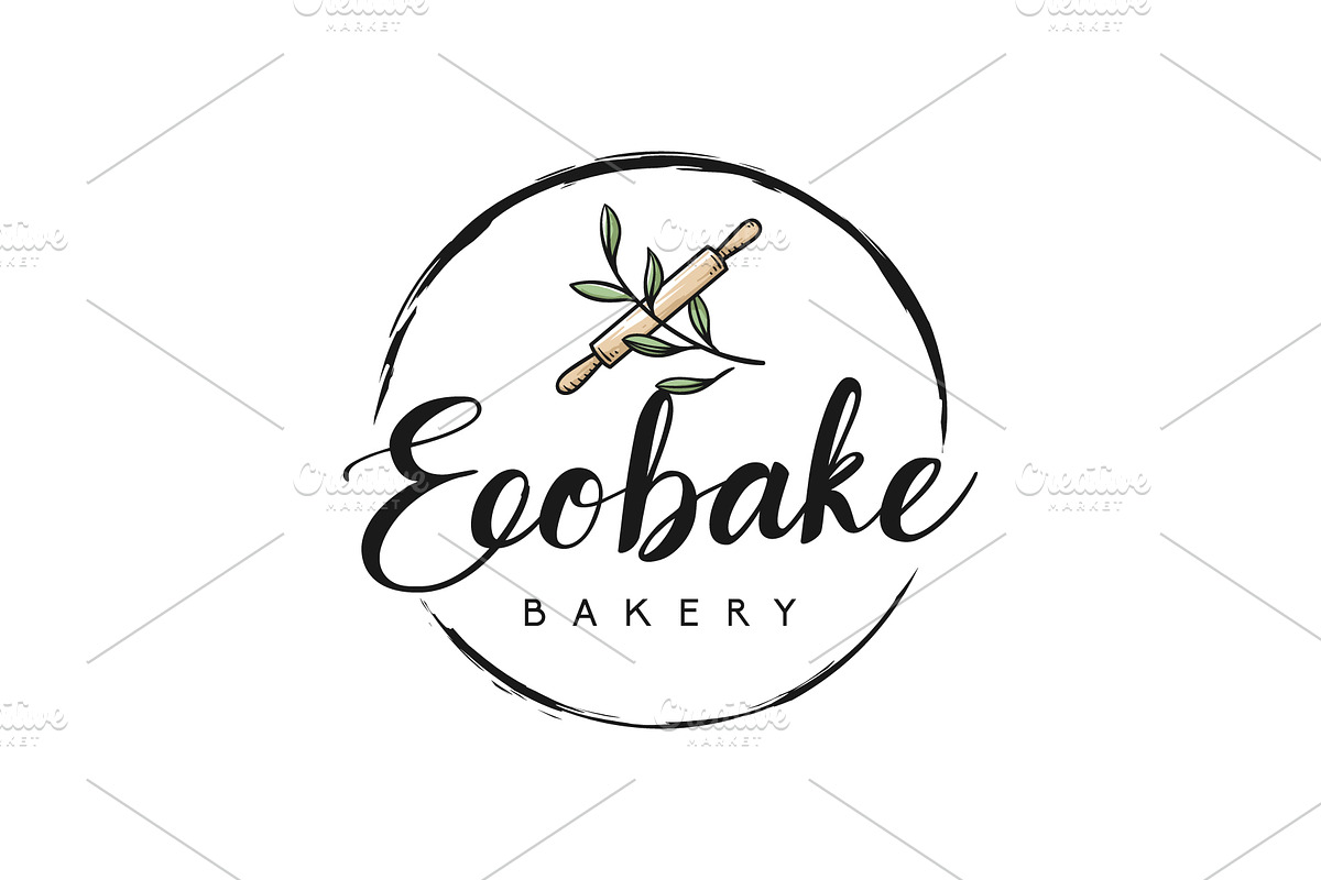 Organic Bakery Logo Hand Drawn, a Branding & Logo Template by zdson ...