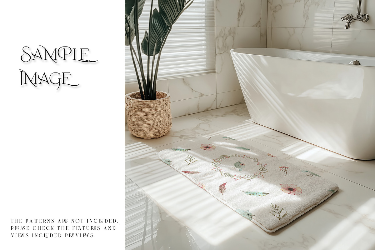Bath Mat Mockups, a Household Mockup by mock-ups