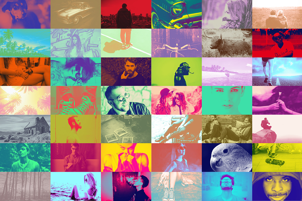 42 Duotone Effect Gradient Maps, an Action Add-On by Designdell