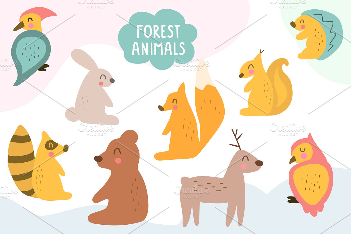 Animals bundle for kids, an Animal Illustration by cutelevindesign