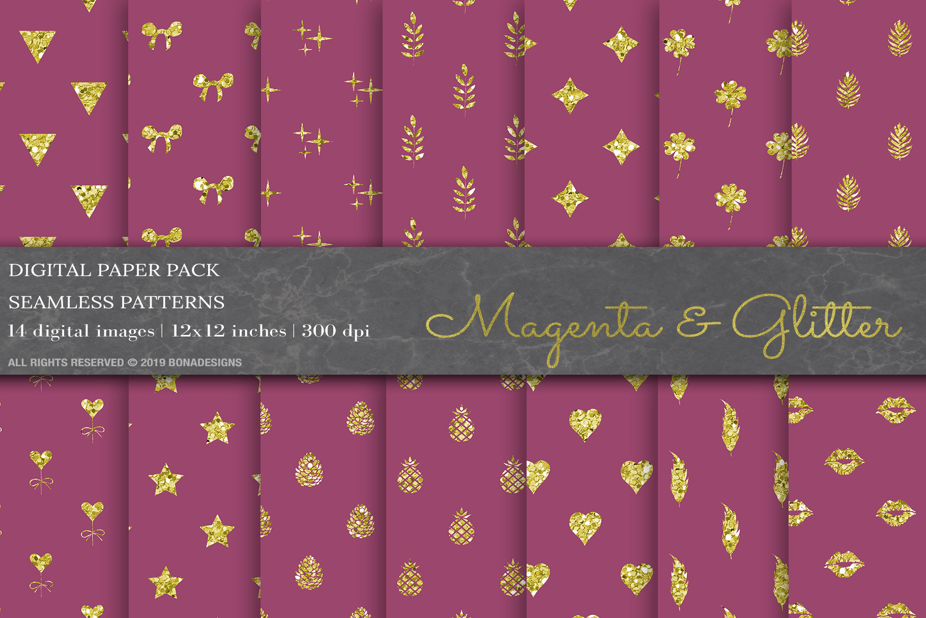 Magenta Glitter Digital Papers | Graphic Patterns ~ Creative Market