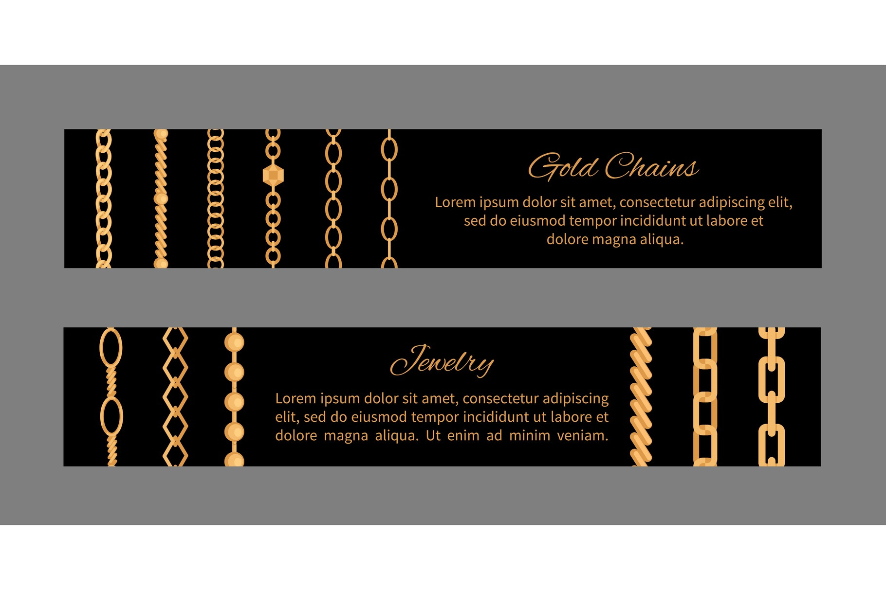 Jewelry Gold Chains Templates Vector, a Decorative Illustration by ...
