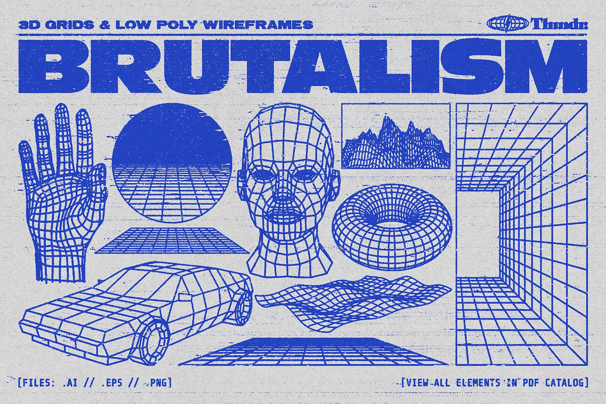 BRUTALISM | 400+ Brutalist Vectors, an Object Graphic by Thundr Co.