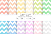 Pastel Chevron Digital Paper, a Pattern Graphic by Avenie Digital