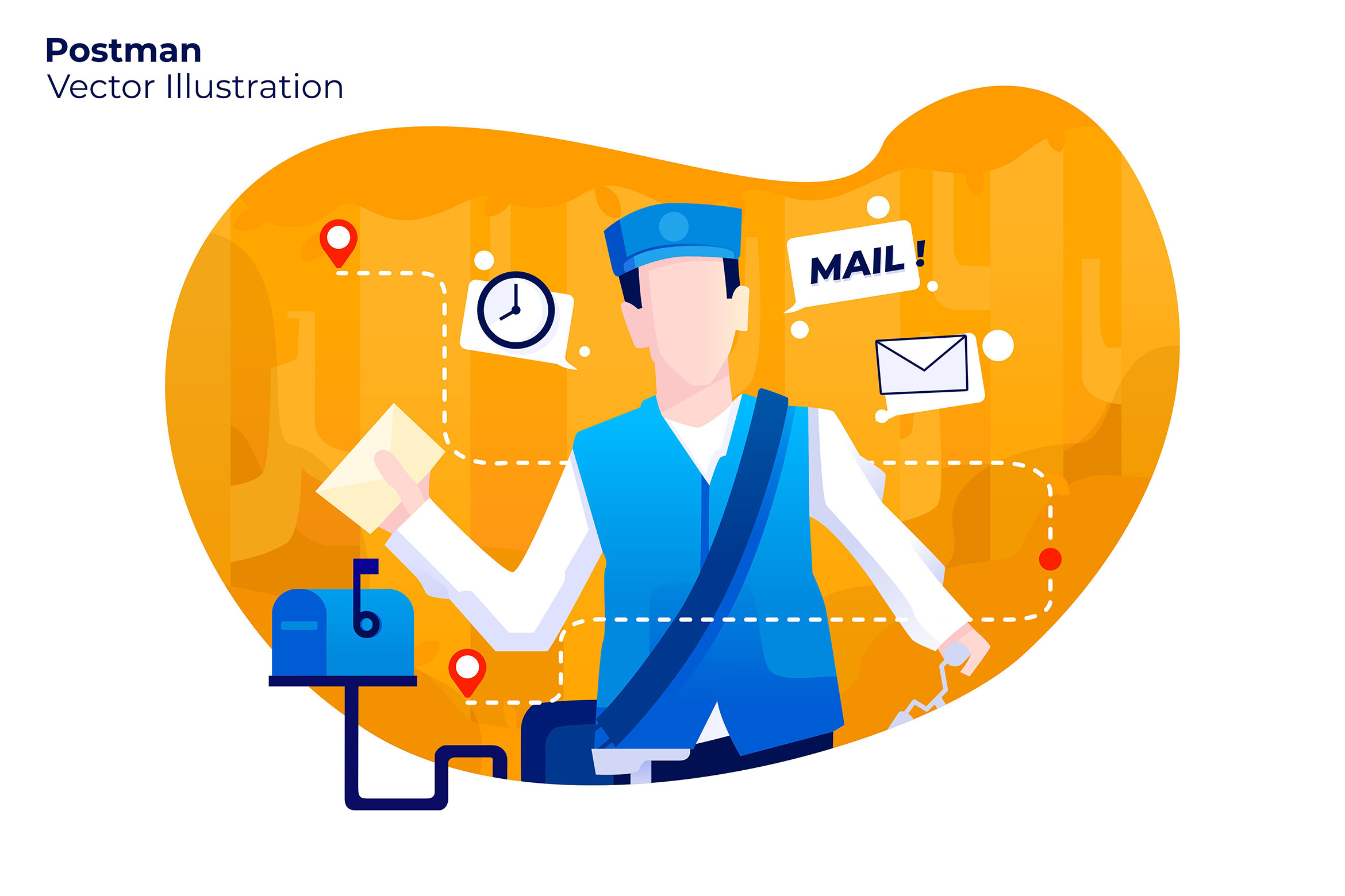 Postman - Vector Illustration, a Technology Illustration by AQR Studio