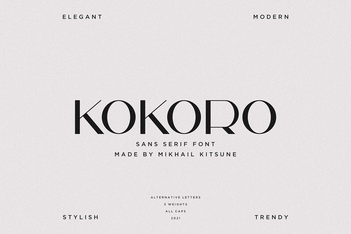 Kokoro - Modern Sans Serif, a Sans Serif Font by Mikhail Kitsune