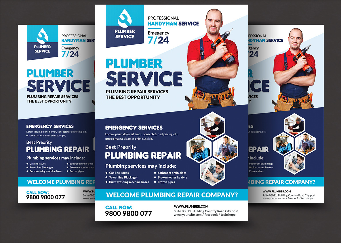 Handyman Services Flyers, a Flyer Template by AfzaalGraphics