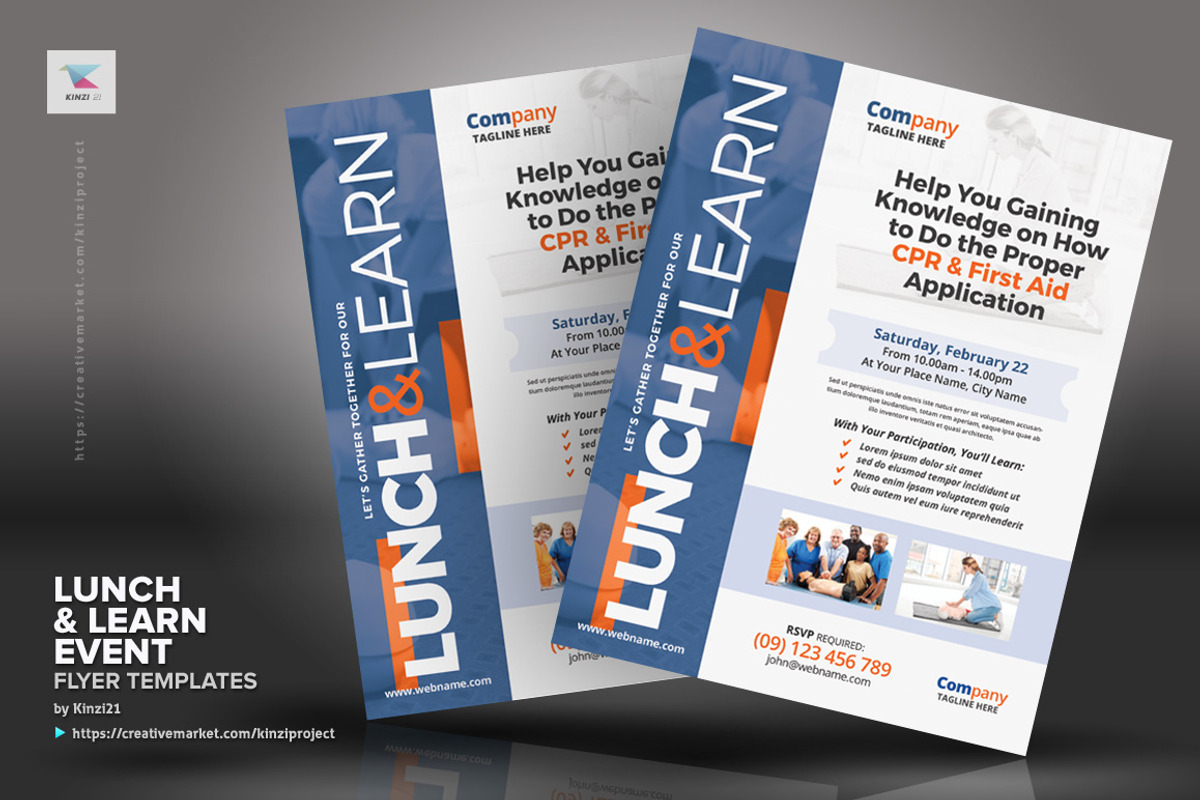 Lunch & Learn Event Flyer Templates, a Flyer Template by kinzi21