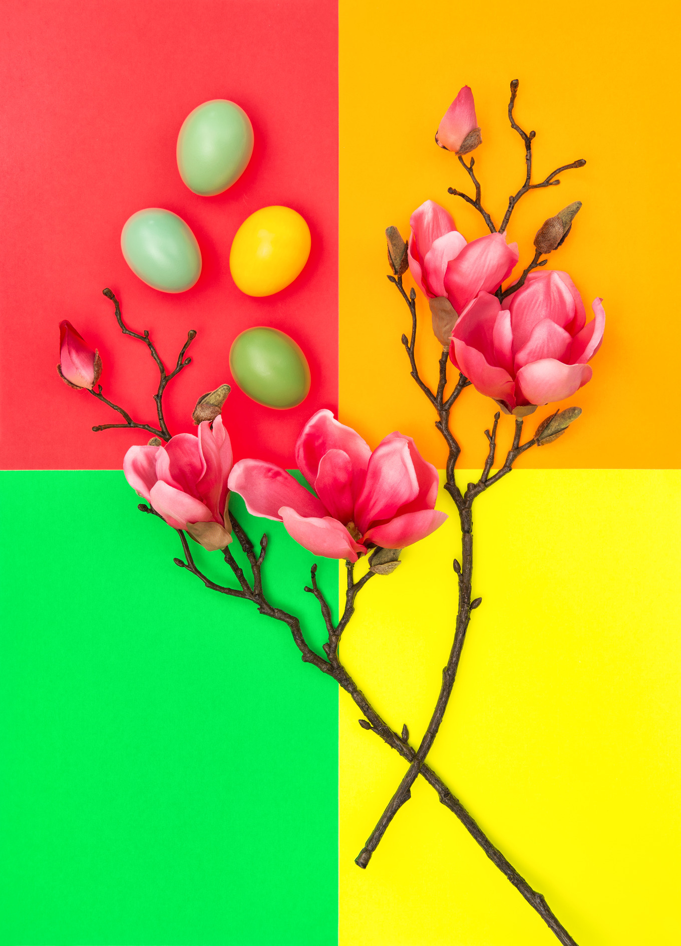 Easter eggs and magnolia flowers, a Holiday Photo by LiliGraphie
