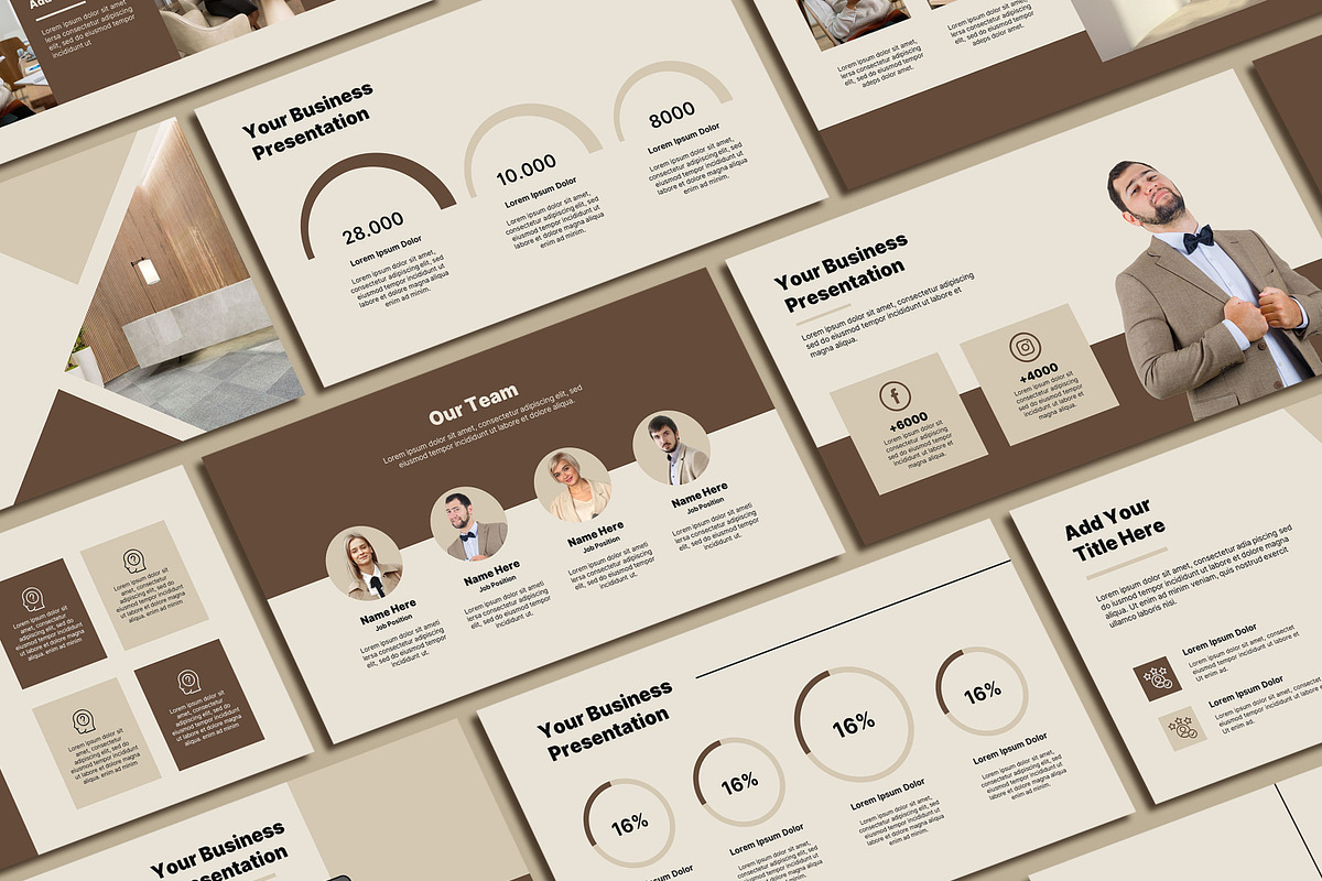 Brown PowerPoint Template Business, a Presentation Template by SKY CREATION
