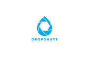 shutter with drop water logo design