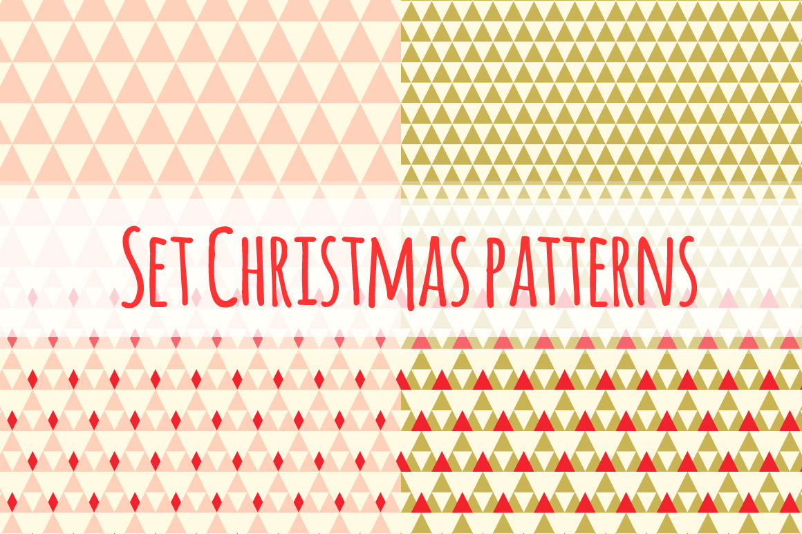 Set Christmas geometric patterns, a Pattern Graphic by nenochka ...