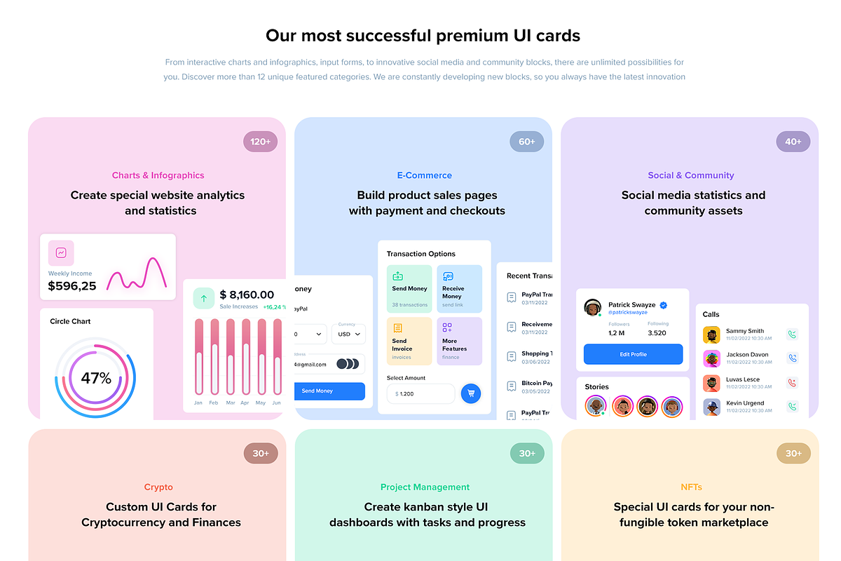 UI Decks - 500+ UI Cards and Blocks | Creative Market