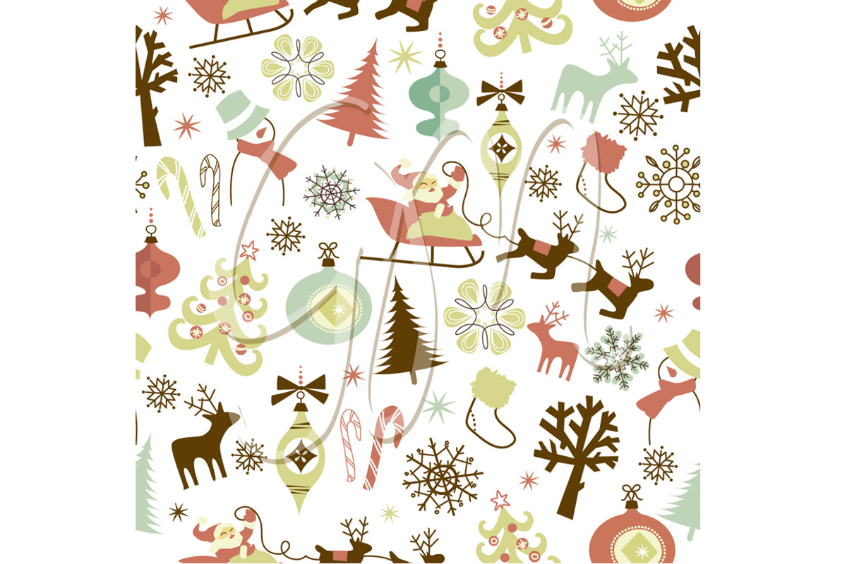 Christmas Scrapbook Retro Paper pack, a Pattern Graphic by GraphicMarket