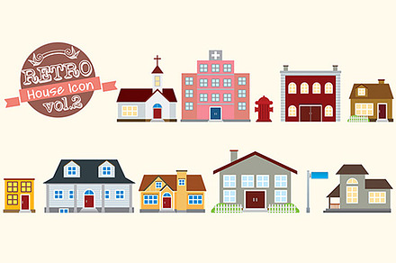 Retro House Icon Vol 1, an Icon by VectorCat