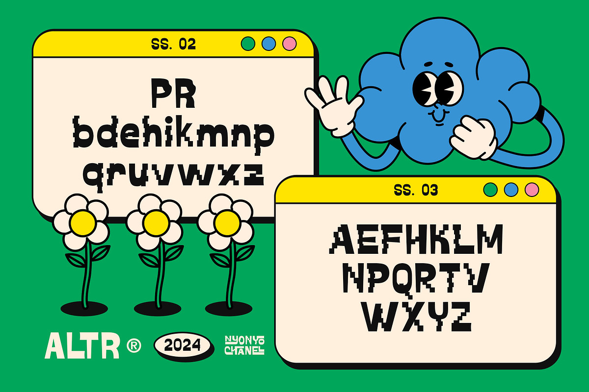 Nyonyo Chanel Typeface, a Sans Serif Font by alit design | Creative Market